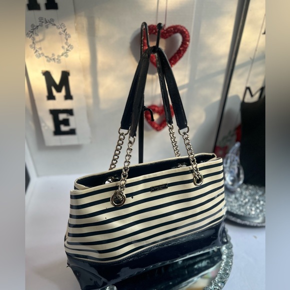 Victoria's Secret | Bags | Kaye Spade Patent White And Black Leather ...